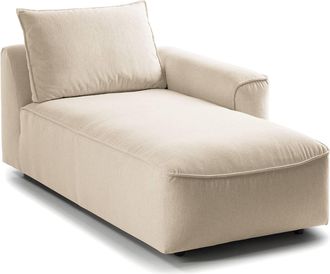 Studio Copenhagen home24 Modullongchair Beige/Beige Webstoff Saia 170 x 82 x 105cm Armlehne davorstehend rechts Modern