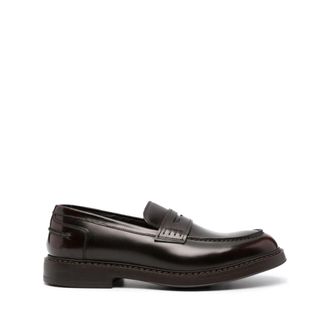 Doucal's Almond Toe Penny Slot Leder Loafer - - Shoes - Herren - Braun - 41 EU