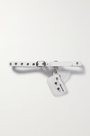 Balenciaga Le Cagole G&uuml;rtel Aus Leder In Knitteroptik Mit Verzierungen - Wei&szlig;