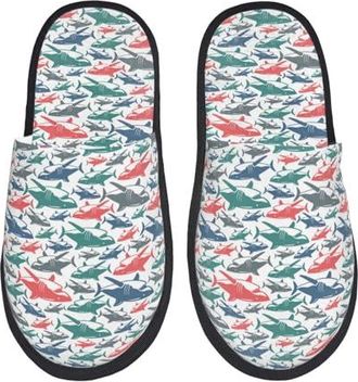 Generic Pantoufles Unisexes Requin Coloré Chaussons Femme Automne Hiver Antidérapantes Pantoufle Homme, Pour Intérieur Extérieur, Femmes, Mariage, L