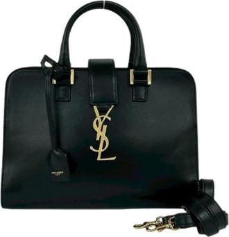 Saint Laurent Pre-owned Paris Cabas Leather 2way Bag - Femme - Pre-owned - Noir - Taille: ONE Size