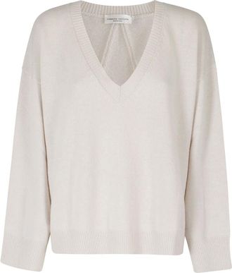 Roberto Collina Pull &agrave; col en V - Femme - Pulls - Beige - Taille: 38 FR