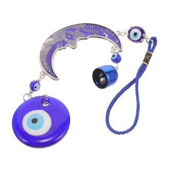 Cabilock Evil Eye Mit Mondanh&auml;nger T&uuml;rkisches H&auml;ngendes Deko-Pendant Wandschmuck F&uuml;r Fenster T&uuml;ren Und Garten Kristall Anh&auml;nger F&uuml;r DIY Garten Innendekoration