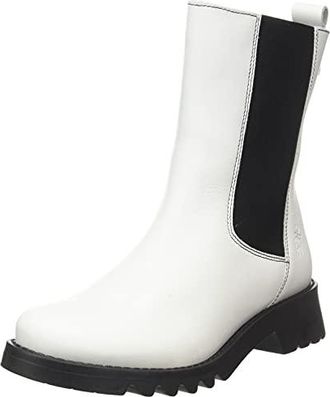 FLY London Femme Rein795fly Bottine Chelsea, Offwhite Black, 37 EU
