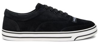 Dolce & Gabbana Mens Low-Top Black Suede Sneakers Black-Black Calfskin Trainers Black/black