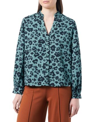 s.Oliver Q/S by Damen Bluse Langarm Blue Green 34