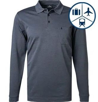 Ragman Herren Polo-Shirt blau Baumwoll-Piqu&eacute;