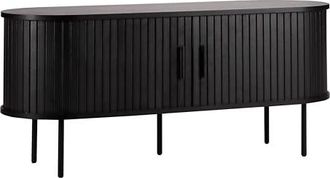 Oviala Meuble TV en mélaminé et Acier 120 cm Noir