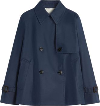 Max Mara Femme, Manteaux, Bleu, Taille: 36 FR Biglia Trench Coat