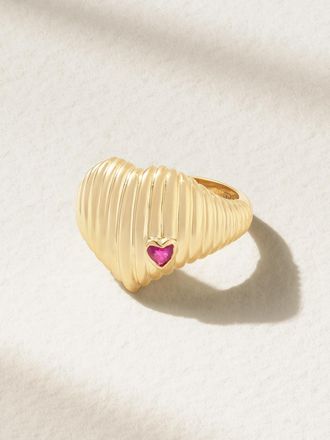 Yvonne Léon Chevaliere Berlingot Ring Aus 9 Karat Gold Mit Rubin
