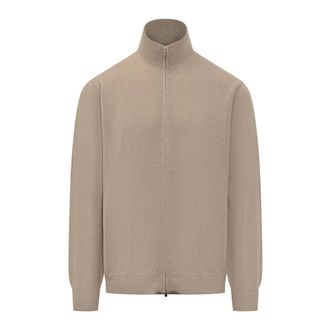 FILIPPO DE LAURENTIIS High-neck Zip Cardigan - - Knitwear - Herren - Beige - 3XL