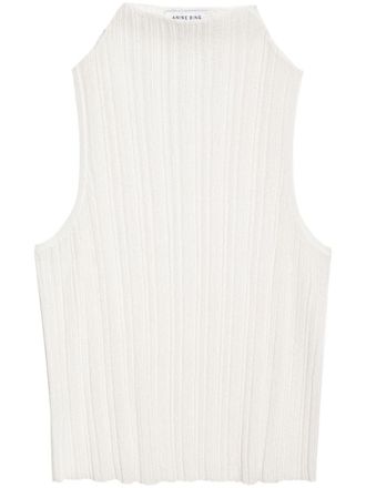 Anine Bing haut Harlow &agrave; design nervur&eacute; - Blanc