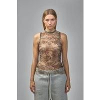 Jean Paul Gaultier Mesh Printed M&eacute;daillon Tank Top