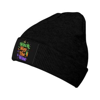 Generic Coupe-Vent Bonnet Souple Tricot&eacute;, Chemin de la sorci&egrave;re vers Le vin, Slouch Casquette Tricot&eacute;, Bonnet Hiver Chaud Tricot pour Ski, Adultes, Cyclisme