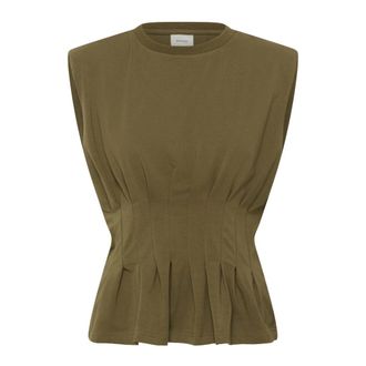 Gestuz &Auml;rmellose Oberteile - - Tops - Damen - Gr&uuml;n - S
