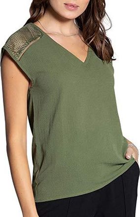 Deeluxe VAL TS W T-Shirt, Vert (Khaki Khaki), Small (Taille Fabricant:S) Femme