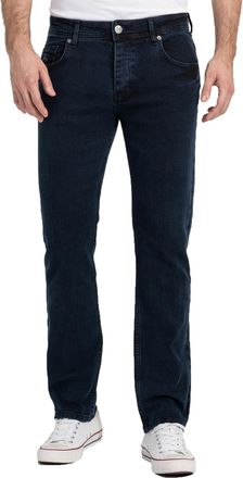 Rock Creek Herren Jeans Regular Fit Stretch Jeans M&auml;nnerhose Herrenjeans Denim Hosen Herrenhose Straight Cut Stonewashed RC-2438 Dunkelblau W32 L34