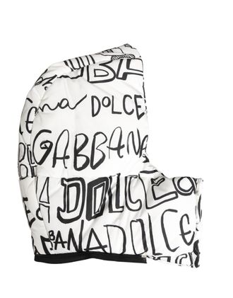 Dolce & Gabbana HAT9875 Logo-Print Head Wrap Winter Hat - White