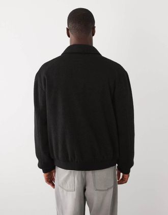 Asos Bomber aspect laine - Noir