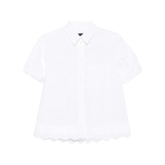 Simone Rocha Hem mit Muschelsaum und Puff&auml;rmeln Shirt - - Blouses & Shirts - Damen - Wei&szlig; - 2XS