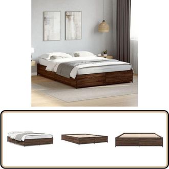 vidaXL Vidaxl - Cadre de lit sans matelas chêne marron 150x200 cm - Cadre De Lit - Lit Double - Lit En Bois - Lit Design - Literie