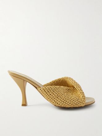 Bottega Veneta Mules En Raphia Blink - Jaune