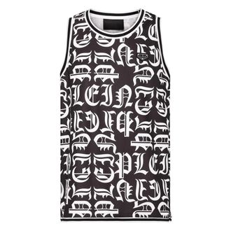 Philipp Plein Basket Tank Top Gothic Plein - - Tops - Herren - Schwarzk - L