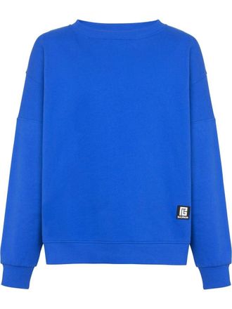 Balmain sweat &agrave; patch logo - Bleu