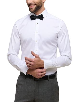 Eterna Slim Fit 1863 Hemd Langarm Haifischkragen Twill weiÃ Größe 39