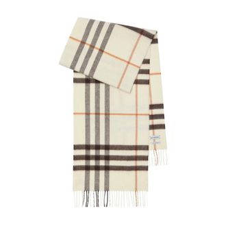 Burberry Wei&szlig;er Cashmere-Schal mit Fransen - - Accessories - Damen - Wei&szlig; - ONE SIZE