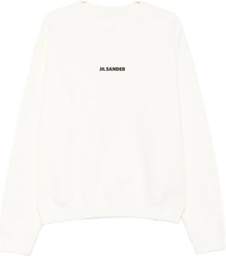 Jil Sander Homme, Sweatshirts et sweats &agrave; capuche, Blanc, Taille: L SweaT-shirt &agrave; logo