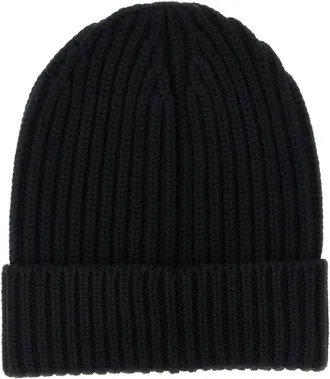 Dolce & Gabbana DO321945BM Ribbed Wool Beanie - Black