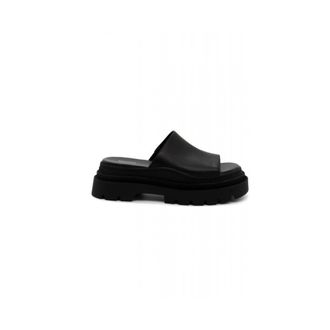 Michael Kors Kendra Leder Plateau Pantolette - - Shoes - Damen - Schwarzk - 36 EU