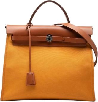 Herm&egrave;s Pre-owned Toile sacs-main - Femme - Pre-owned - Orange - Taille: ONE Size