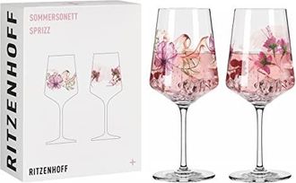 Ritzenhoff 3461004 Aperitifglas 500 ml - 2er Set - Serie Sommersonett Nr. 4, 2 Stück, Pflanzenmotiv - Made in Germany