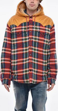 Dsquared2 Checked Overshirt CANADIAN with Hood and Padded Detail Dsquared2
