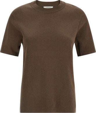 Entire studios Entire Studios, Femme, Tops, Brun, Taille: 38 FR T-Shirt Col Rond Merceris&eacute;
