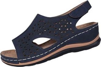 Generic Sandales compens&eacute;es d&eacute;contract&eacute;es pour femme - Coupe large - Bout ouvert - Respirantes - L&eacute;g&egrave;res - Confortables - Sandales d&eacute;contract&eacute;es pour lext&eacute;rie