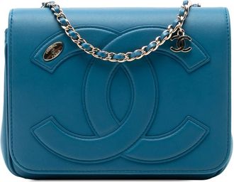 Chanel Hobo Bags - Lambskin CC Mania Flap - Gr. unisize - in Blau - f&uuml;r Damen