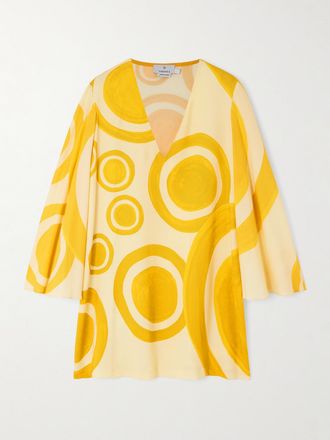 Themis.Z Heros Minikleid Aus Bedrucktem Crêpe De Chine - Gelb