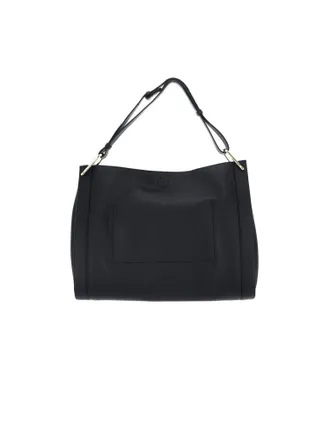 Coccinelle Womens Shoulder Bag Black-Brown Cow Leather - Shoulder-Bags Black/brown