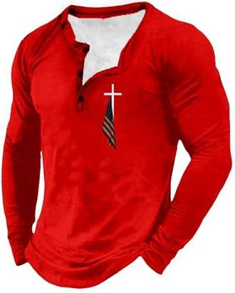 Generico T-shirt homme blanc &agrave; manches longues surdimensionn&eacute; d&eacute;t&eacute; T-shirt d&eacute;contract&eacute; col en V confortable l&eacute;ger pour homme Slim Fit dr&ocirc;les en coton T-shirt d