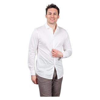 Gran Sasso Homme, Chemises, Blanc, Taille: XL Jersey Piqu&eacute; Sport Shirt
