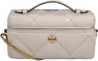 Tory Burch Femme, Sacs, Beige, Taille: ONE Size Kira Diamond Quilt East-West Vanity Case