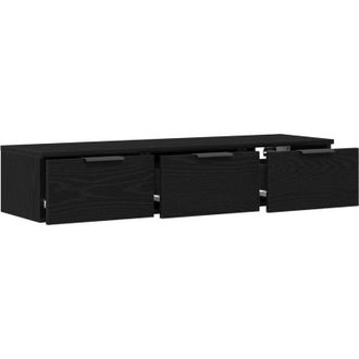 vidaXL Vidaxl - Meuble mural Ch&ecirc;ne noir 102 x 30 x 20 cm Bois ding&eacute;nierie