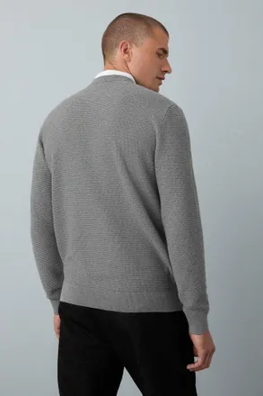 Next V-Ausschnitt-Pullover Regular Fit Pullover mit Oxford-Hemdkragen (1-tlg)