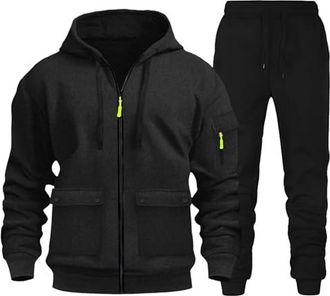 Generic Homme Ensemble Jogging D&eacute;tente Sport Survetement Large &Eacute;lastique Survette 2 Pi&egrave;ces Manches Longues Sweat &Agrave; Capuche et Pantalon 2026 Gym &Eacute;l&eacute;gant Sports