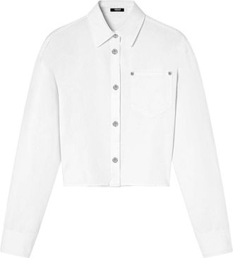 Versace Jeanshemd im Cropped-Design - Weiß