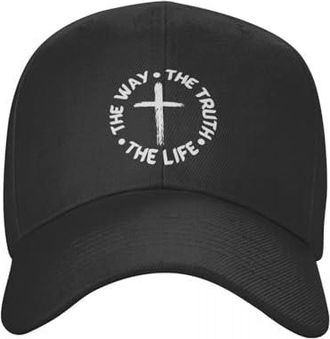 Generic Casquette de baseball punk The Way The Truth The Life Casquette de baseball adulte Croix r&eacute;glable Chapeau unisexe Hip Hop Cadeau