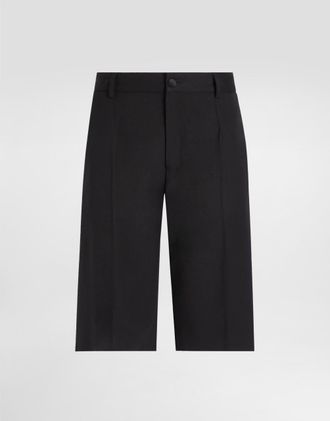Dolce & Gabbana Bermudas Aus Wolltwill - Frau Hosen Und Shorts Schwarz Wolle 42